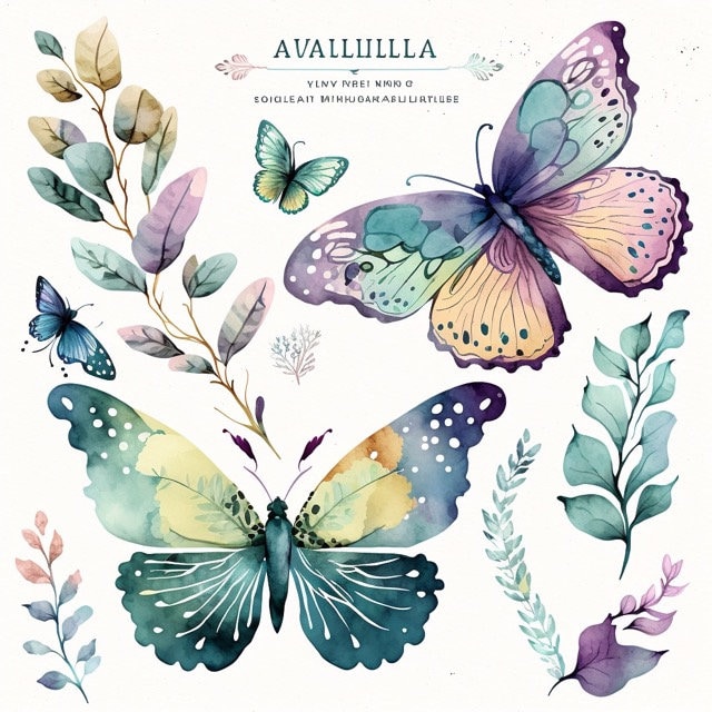 Butterfly Watercolor Clipart 8 High Quality JPG, Digital Download, Card ...