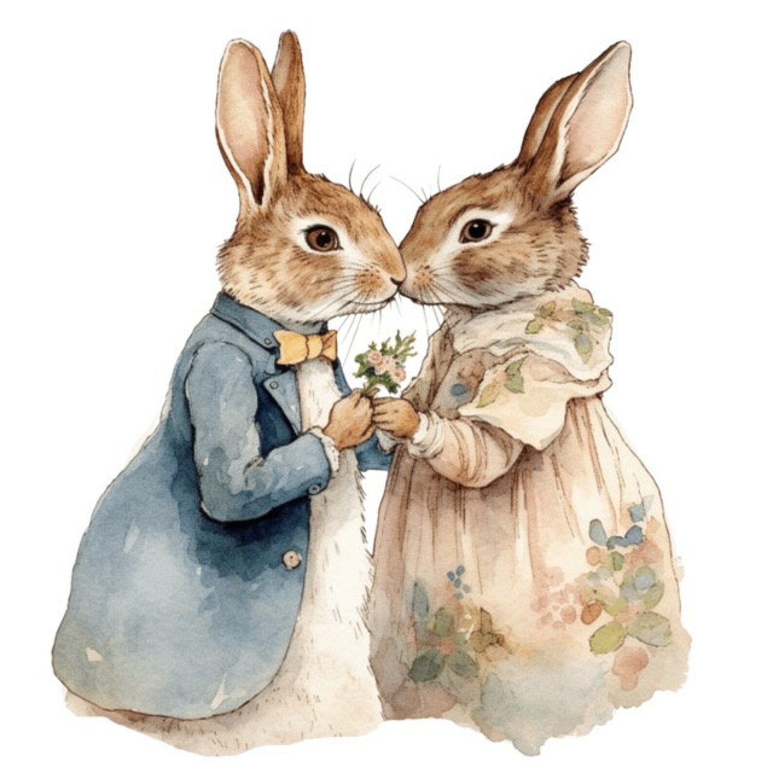 Cute Bunny Rabbit Bride and Groom Wedding Clip Art 4 PNG Card - Etsy