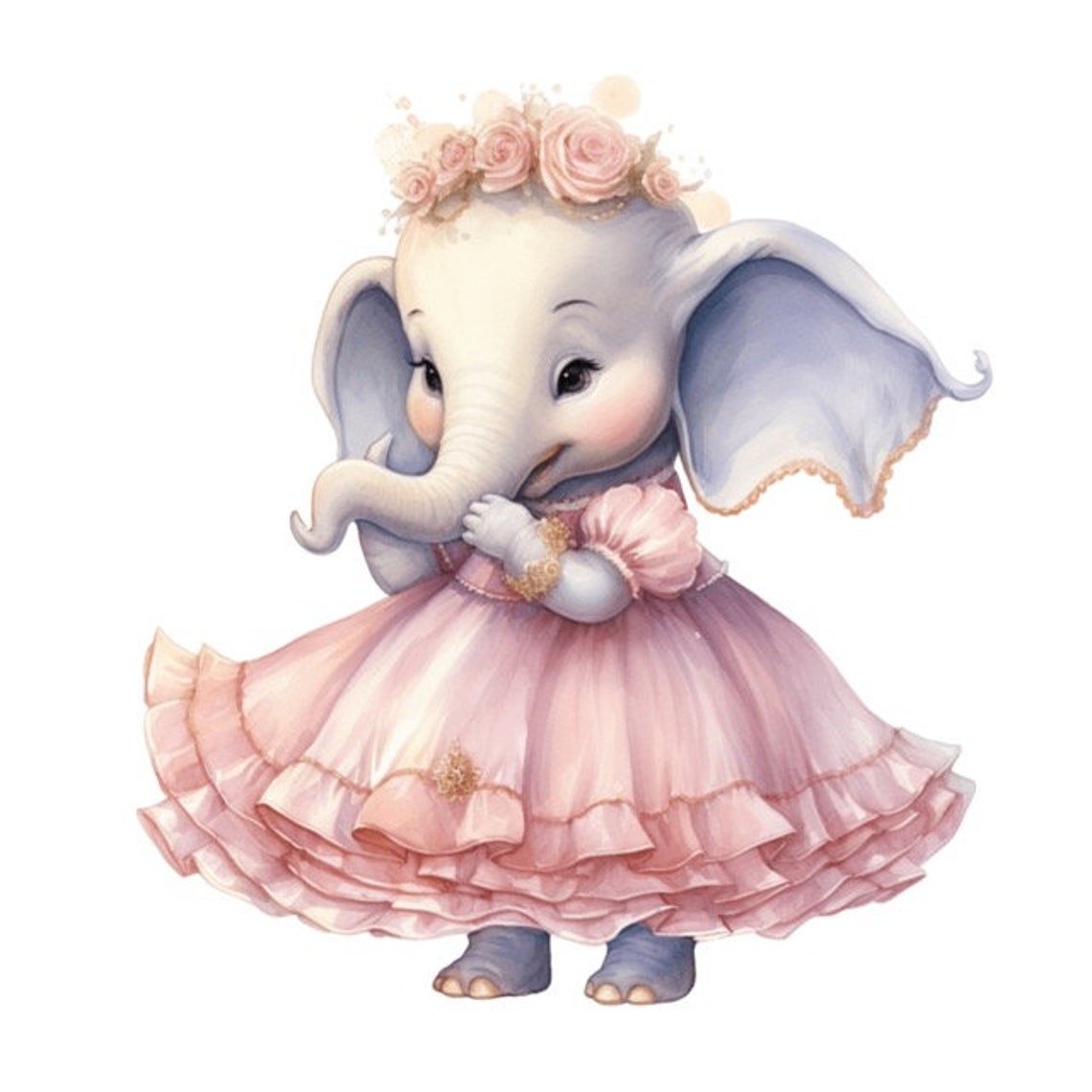 Vintage Elephant Watercolor Clip Art Sublimation Graphics 4 - Etsy