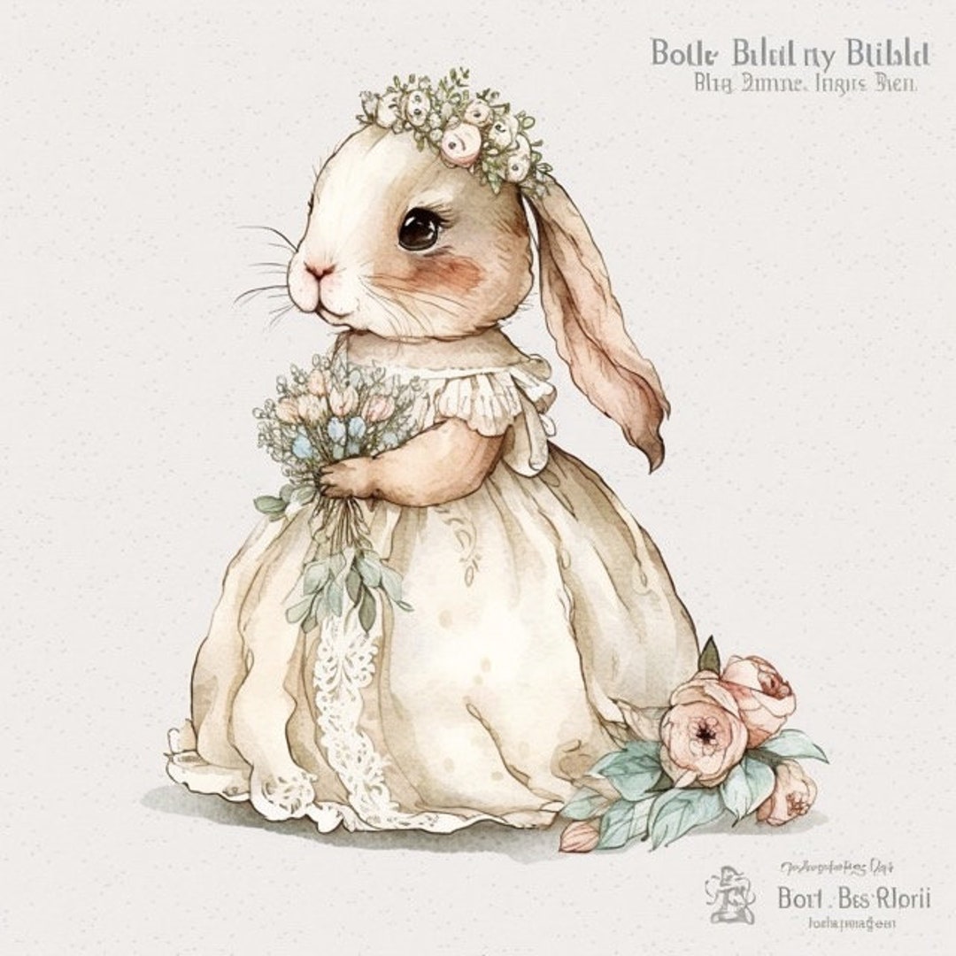 Bunny Rabbit Bride Wedding Clipart 8 High Quality JPG Digital Download ...