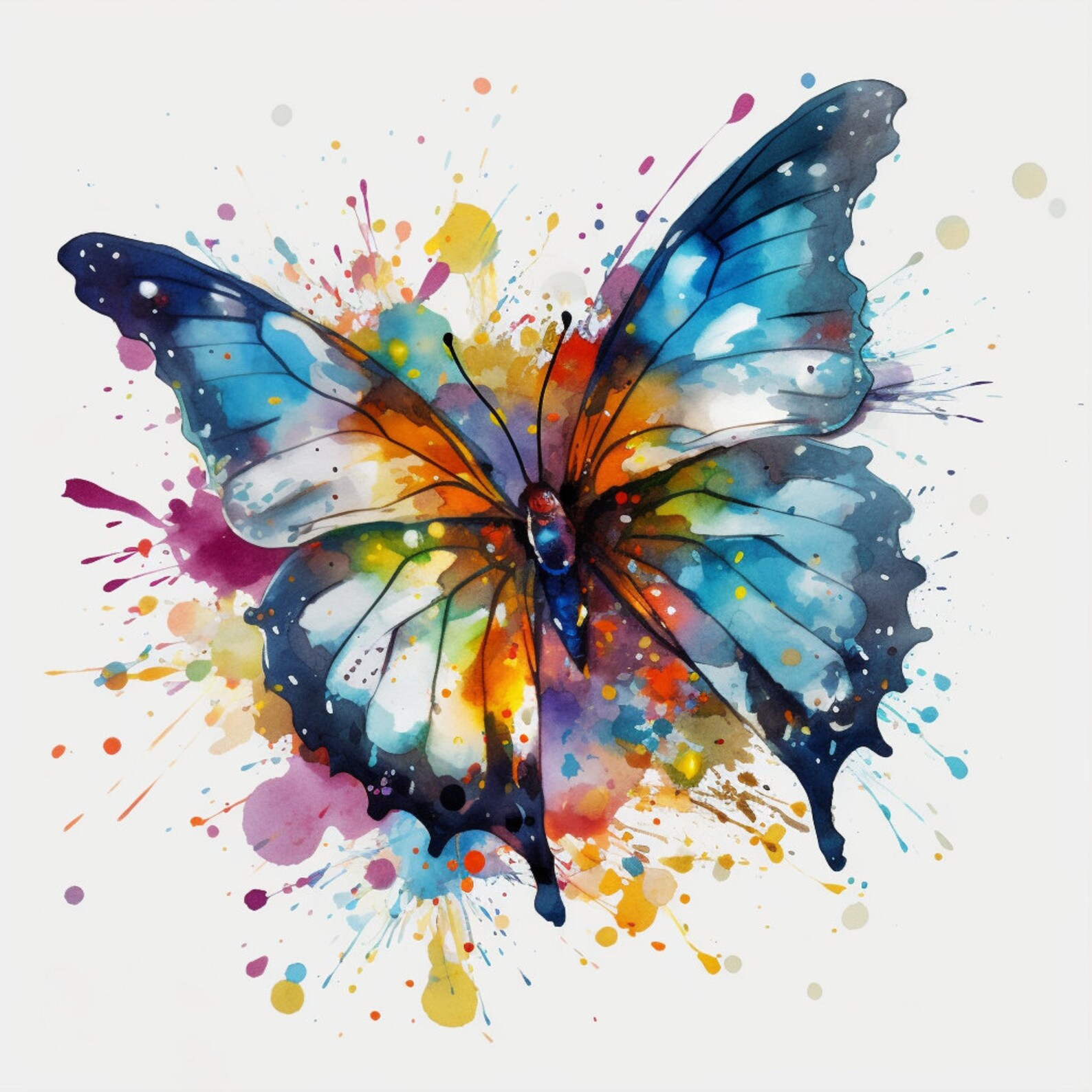 Butterfly Watercolor Clipart 8 High Quality JPG, Digital Download, Card ...