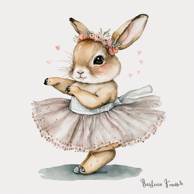 Ballerina Bunny Rabbit Clipart 8 High Quality JPG Digital Download Clip ...