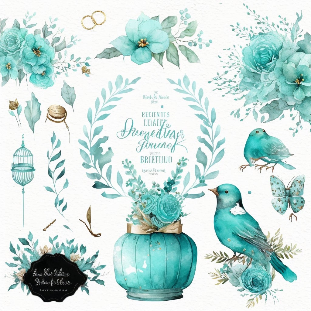 Turquoise Wedding Clip Art