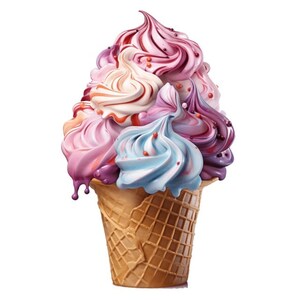 Watercolor Rainbow Ice Cream Clip Art 4 High Quality PNG Card Making ...