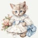 Rococo Kitty Cat Kitten Watercolor Clipart 8 High Quality JPG Digital ...