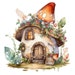 Fairy House Clip Art Sublimation Graphics Watercolor Clipart 4 High ...