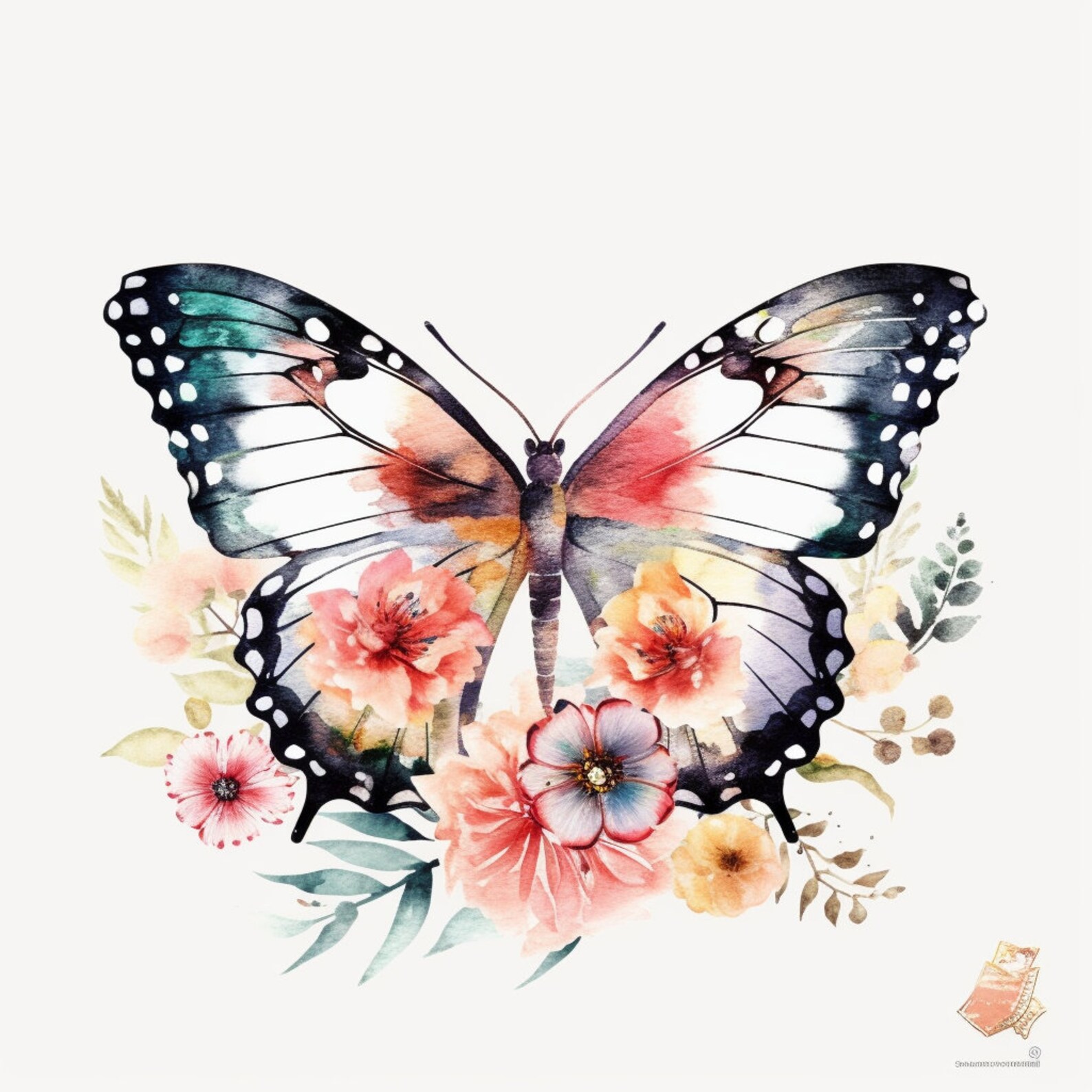 Butterfly Watercolor Clipart 8 High Quality JPG, Digital Download, Card ...