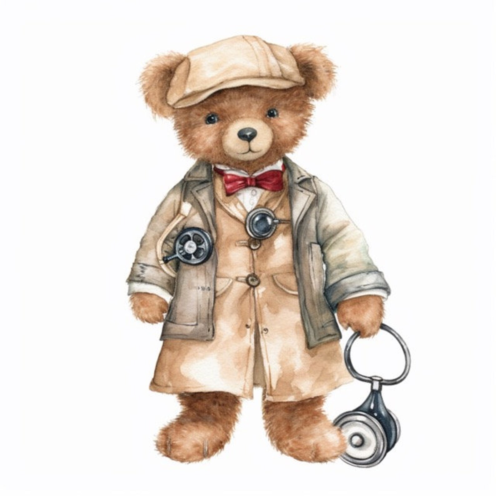 Doctor Teddy Bear Watercolor Clipart 8 High Quality JPG, Digital ...