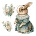 Baroque Bunny Rabbit Sublimation Graphics Watercolor Clip Art - Etsy