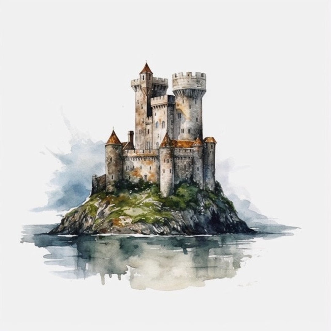 Watercolor Irish Castles Clipart 8 High Quality JPG Watercolor Art ...