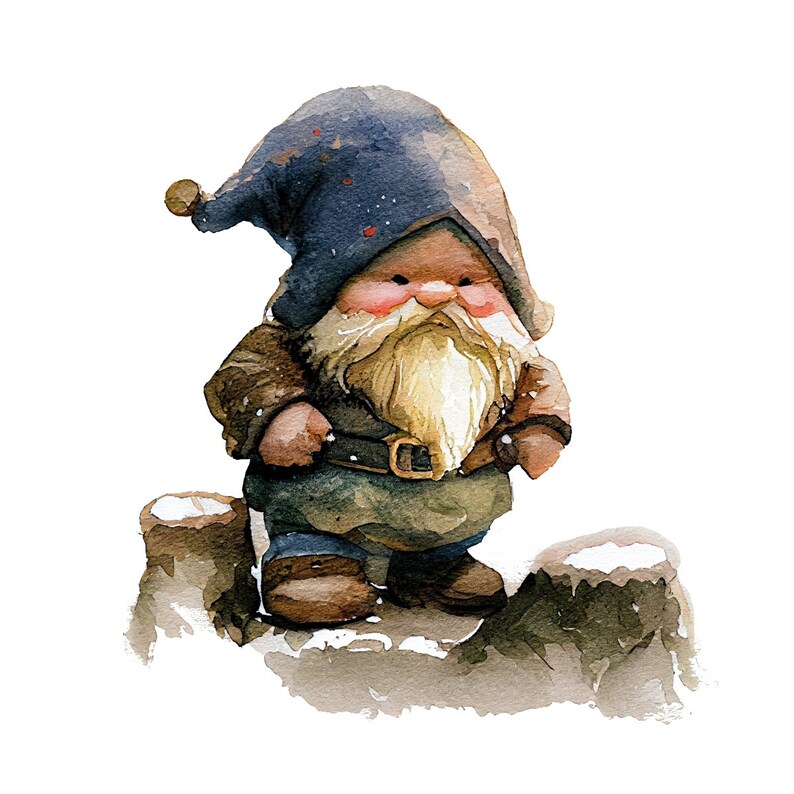 Gnome Watercolor Clip Art 4 High Quality PNG Format Instant - Etsy