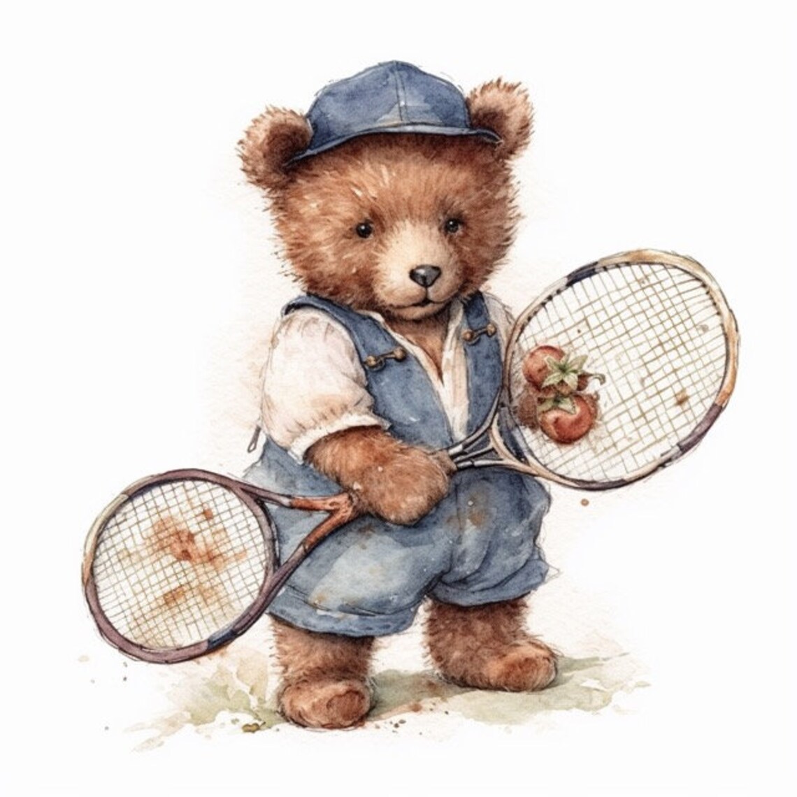 Teddy Bear Playing Tennis Clipart Clip Art 8 PNG Format - Etsy