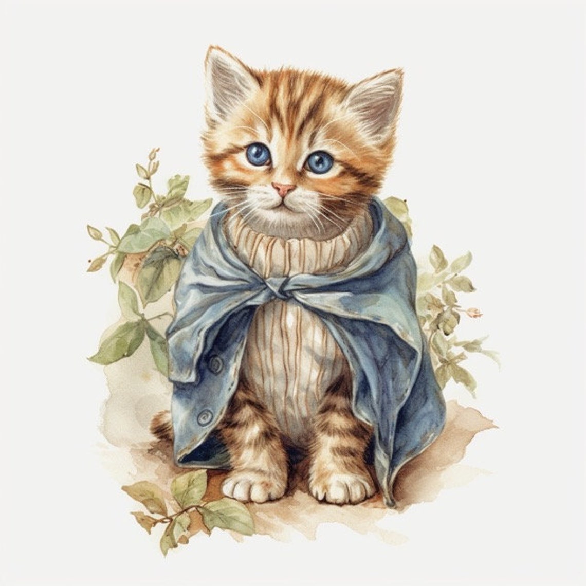 Kitty Cat Kitten Watercolor Clipart 8 High Quality JPG - Etsy
