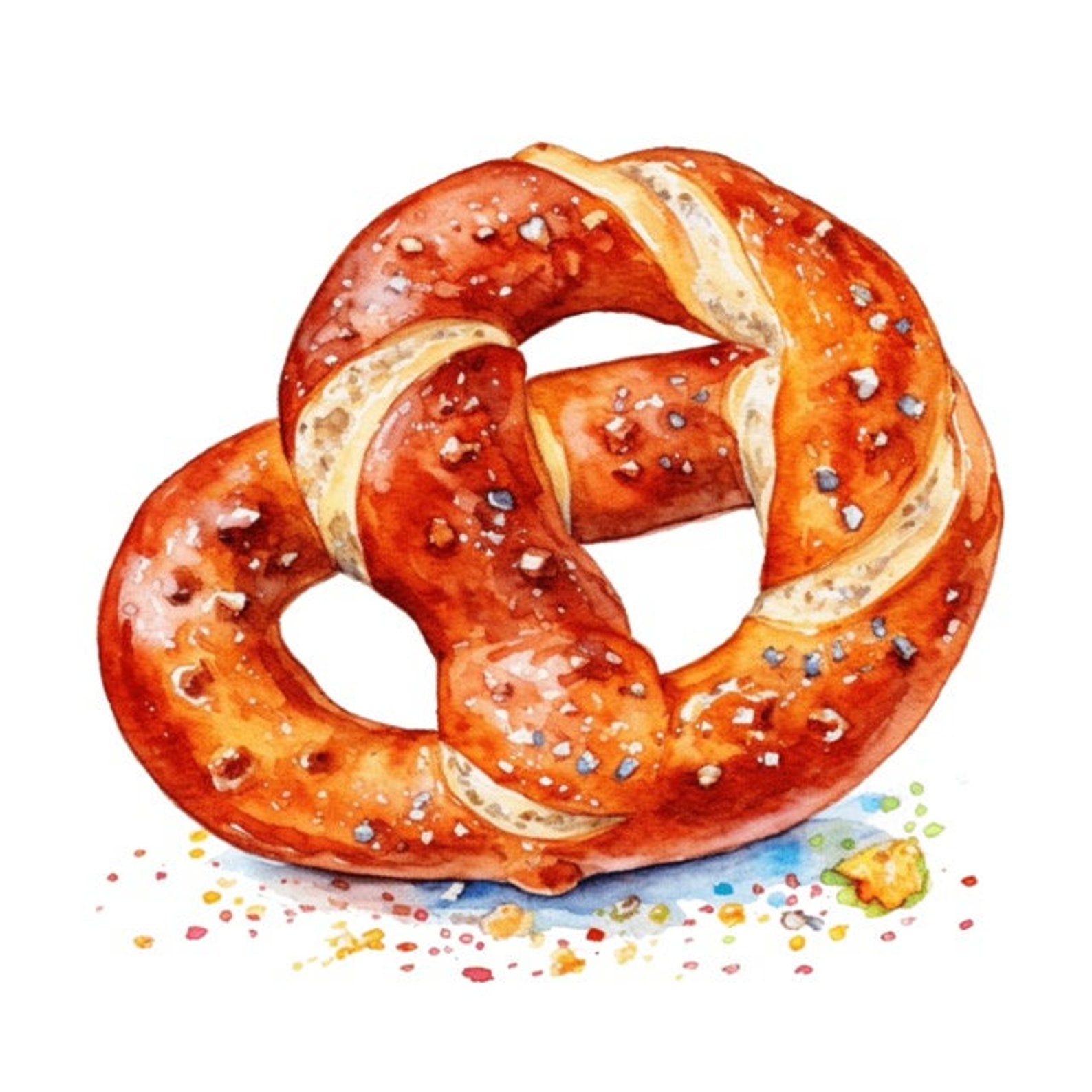 Pretzel Watercolor Clipart 4 High Quality PNG Transparent Background ...