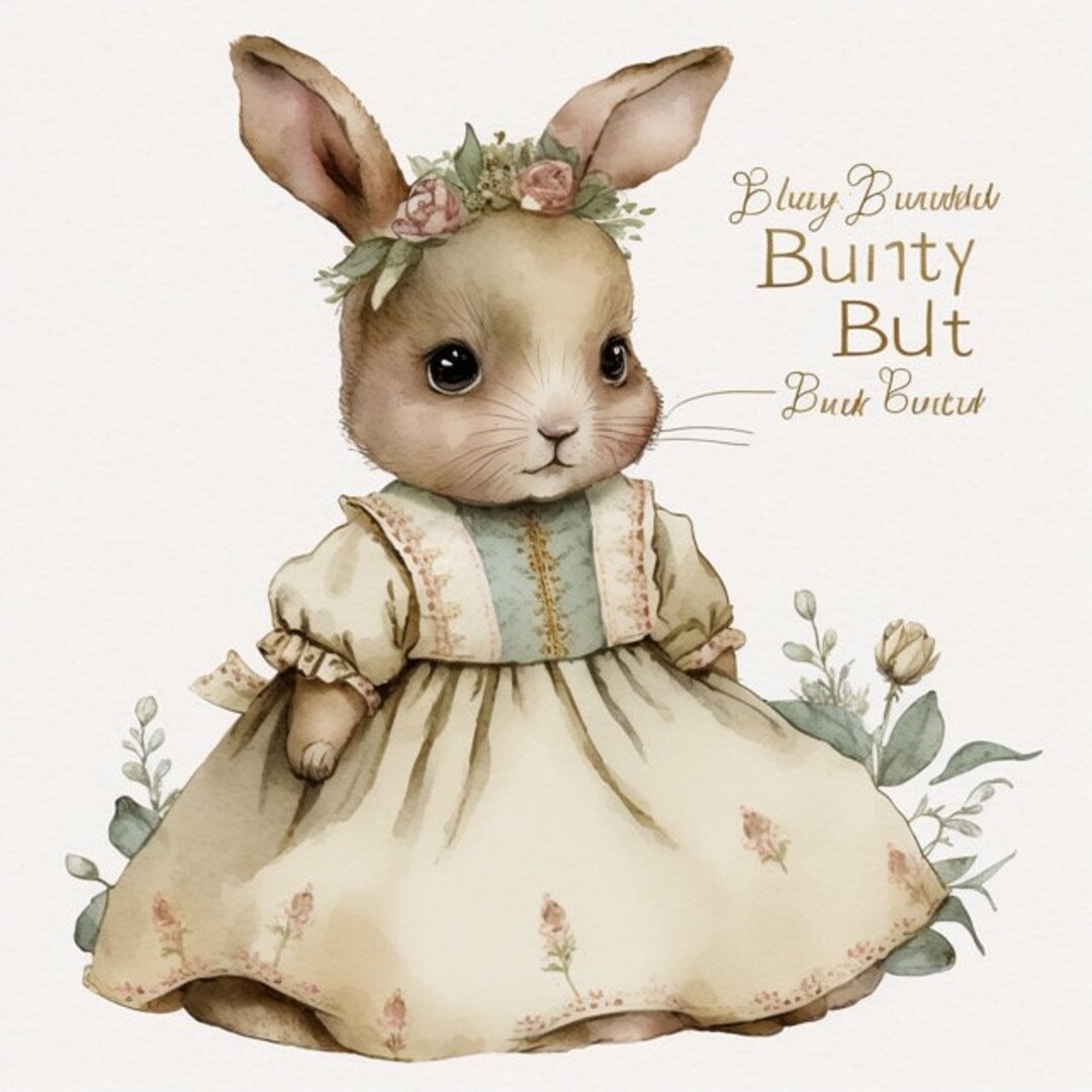 Tudor Bunny Rabbit Clipart 8 High Quality JPG Watercolor Digital ...