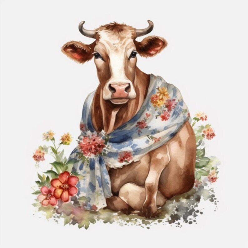 Happy Cow Clipart Clip Art 8 PNG Format Instant Download for - Etsy