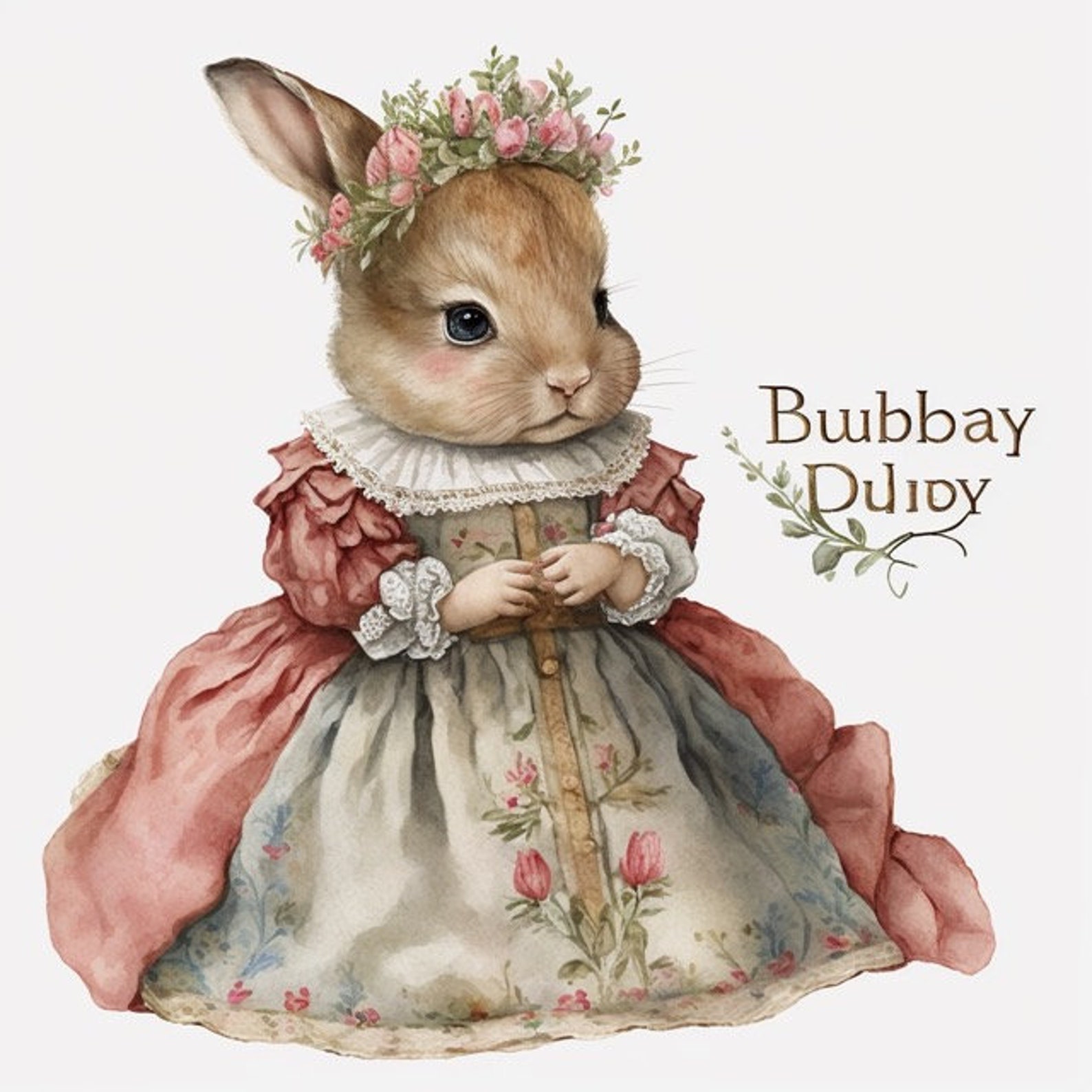 Tudor Bunny Rabbit Clipart 8 High Quality JPG Watercolor Digital ...