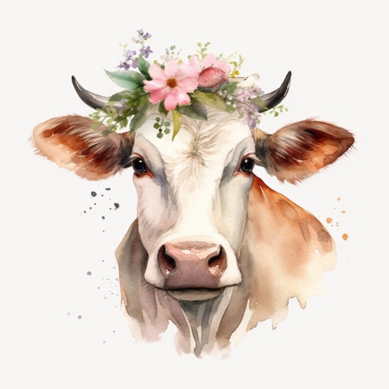 Happy Cow Clipart Clip Art 8 PNG Format Instant Download for - Etsy