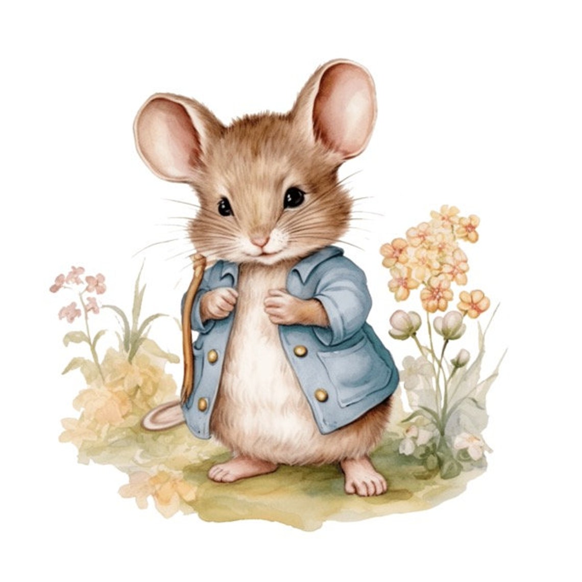 Cute Mouse Watercolor Clip Art 4 PNG Images Collage Junk - Etsy