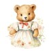 Teddy Bear Vintage Watercolor Clip Art 4 PNG Card Making Paper Crafts ...