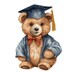Graduation Teddy Bear Watercolor Clip Art 4 High Quality PNG Format ...