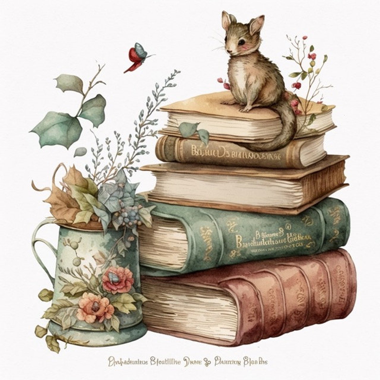 Antique Books Clipart Clip Art 8 PNG Format Instant Download for ...