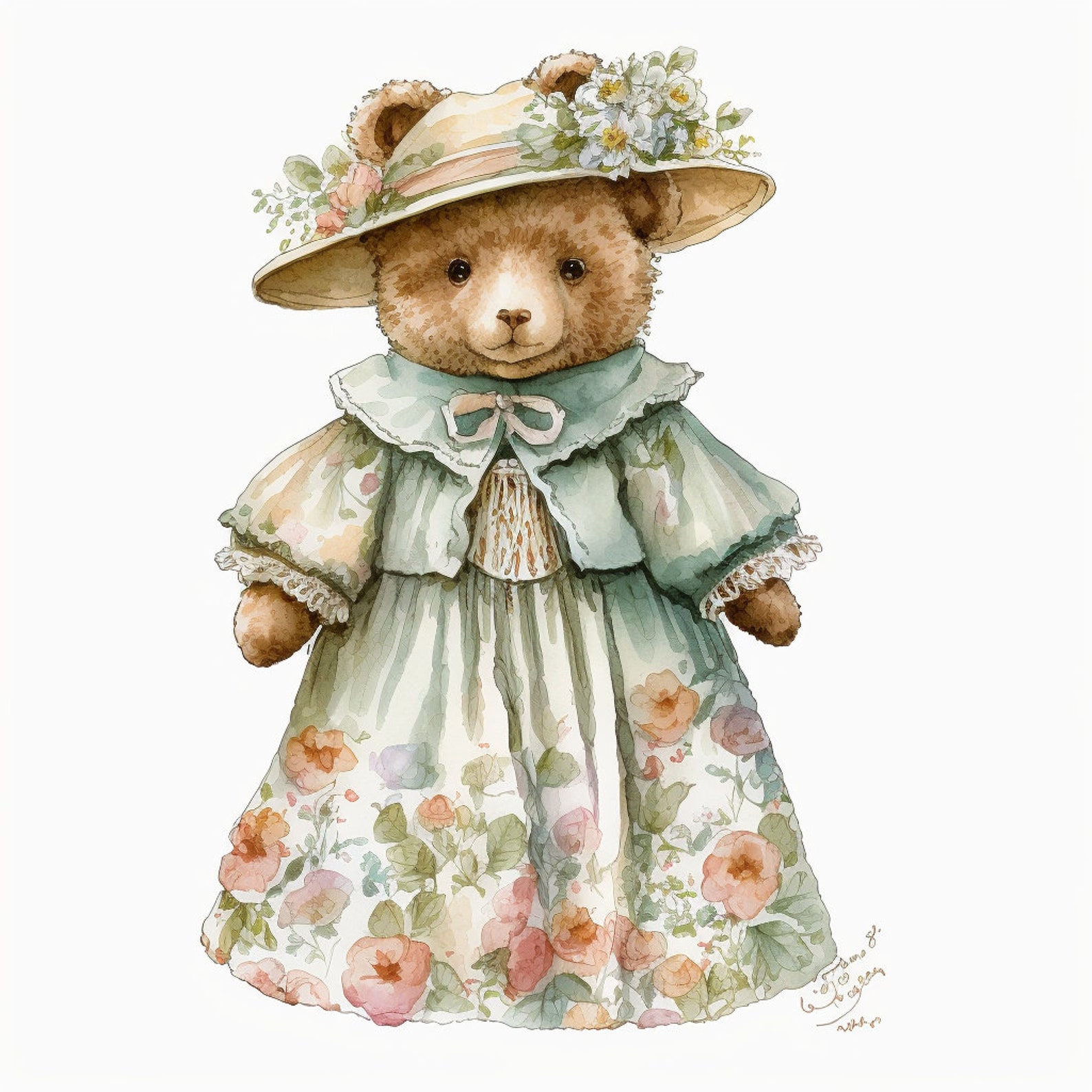Teddy Bear Clipart 8 High Quality JPG Watercolor (Instant Download) - Etsy