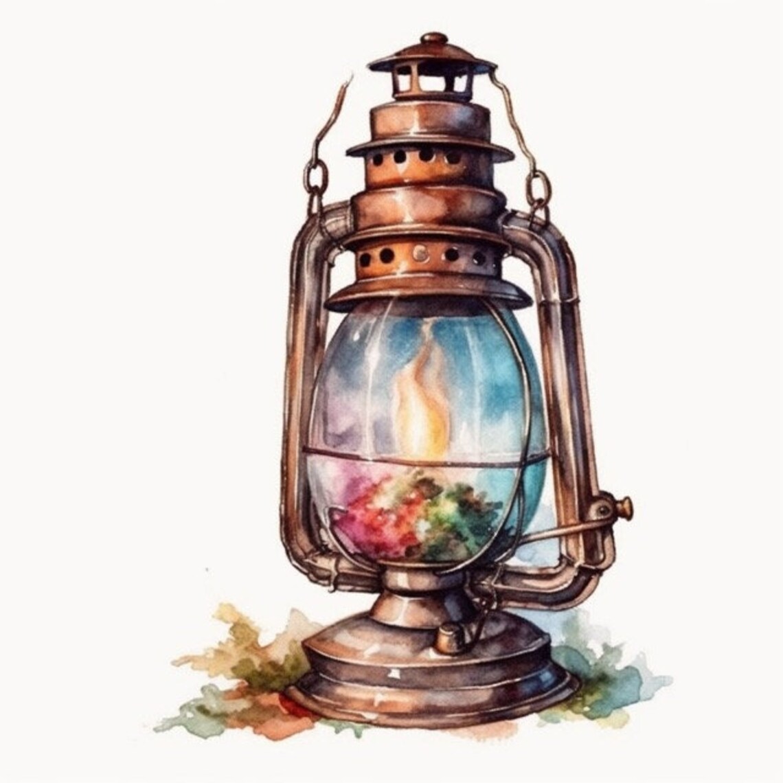 Antique Lantern Watercolor Clipart 8 High Quality JPG Digital - Etsy