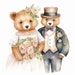 Teddy Bear Wedding Bride and Groom Clipart 8 High Quality JPG Art ...