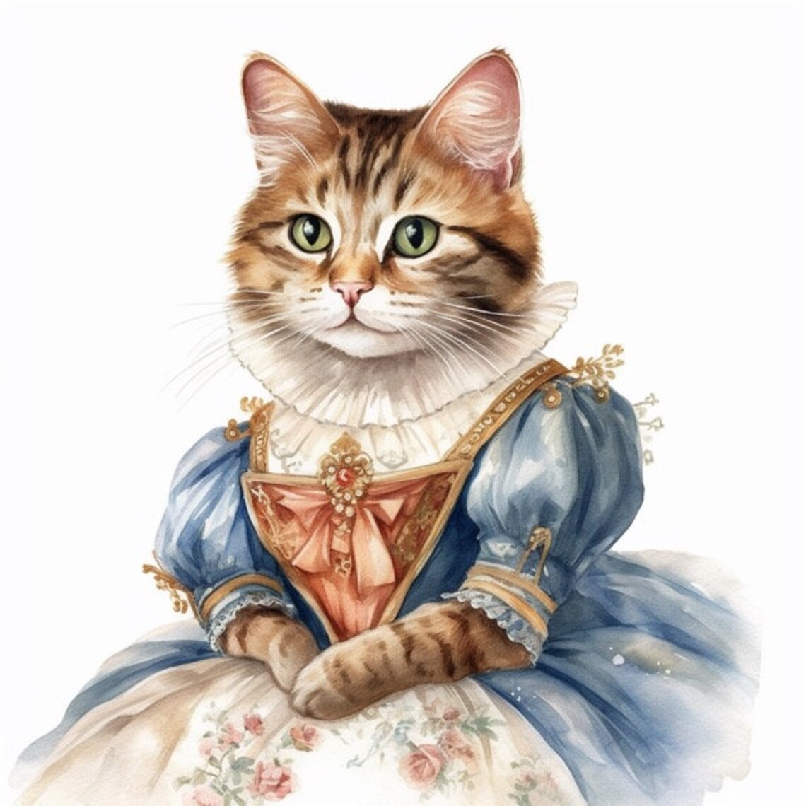 Victorian Cat Kitty Day Clipart Clip Art 4 PNG Format Instant Download ...