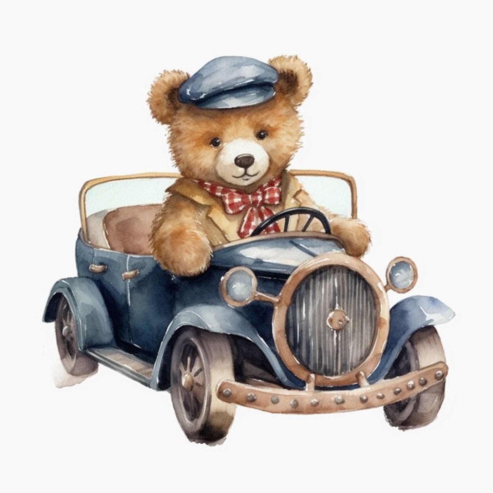 Teddy Bear Driving a Car Clipart Clip Art 8 PNG Format Instant Download ...