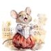 Cute Opera Singing Mouse With Flowers Watercolor Clip Art 4 PNG Format ...