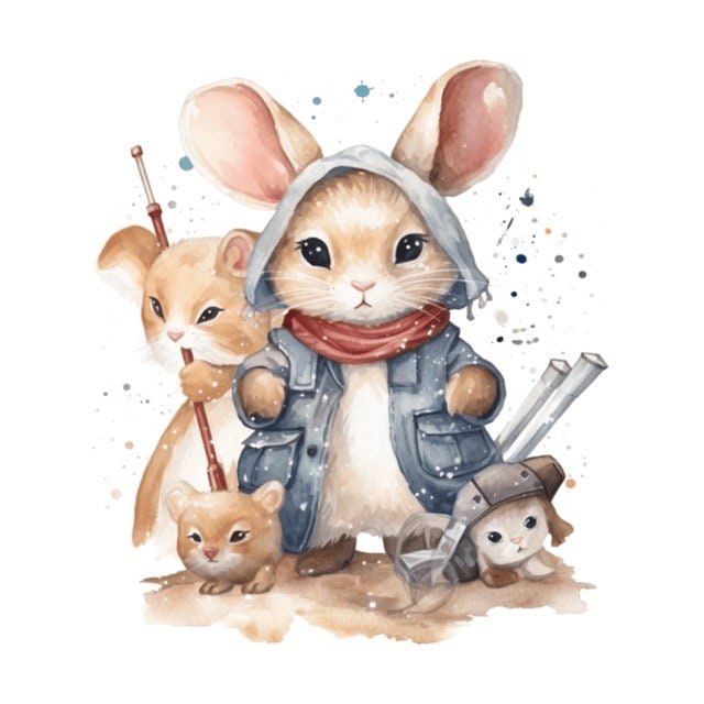 Bunny Rabbit Star Wars Clipart Clip Art 4 PNG Format Instant - Etsy