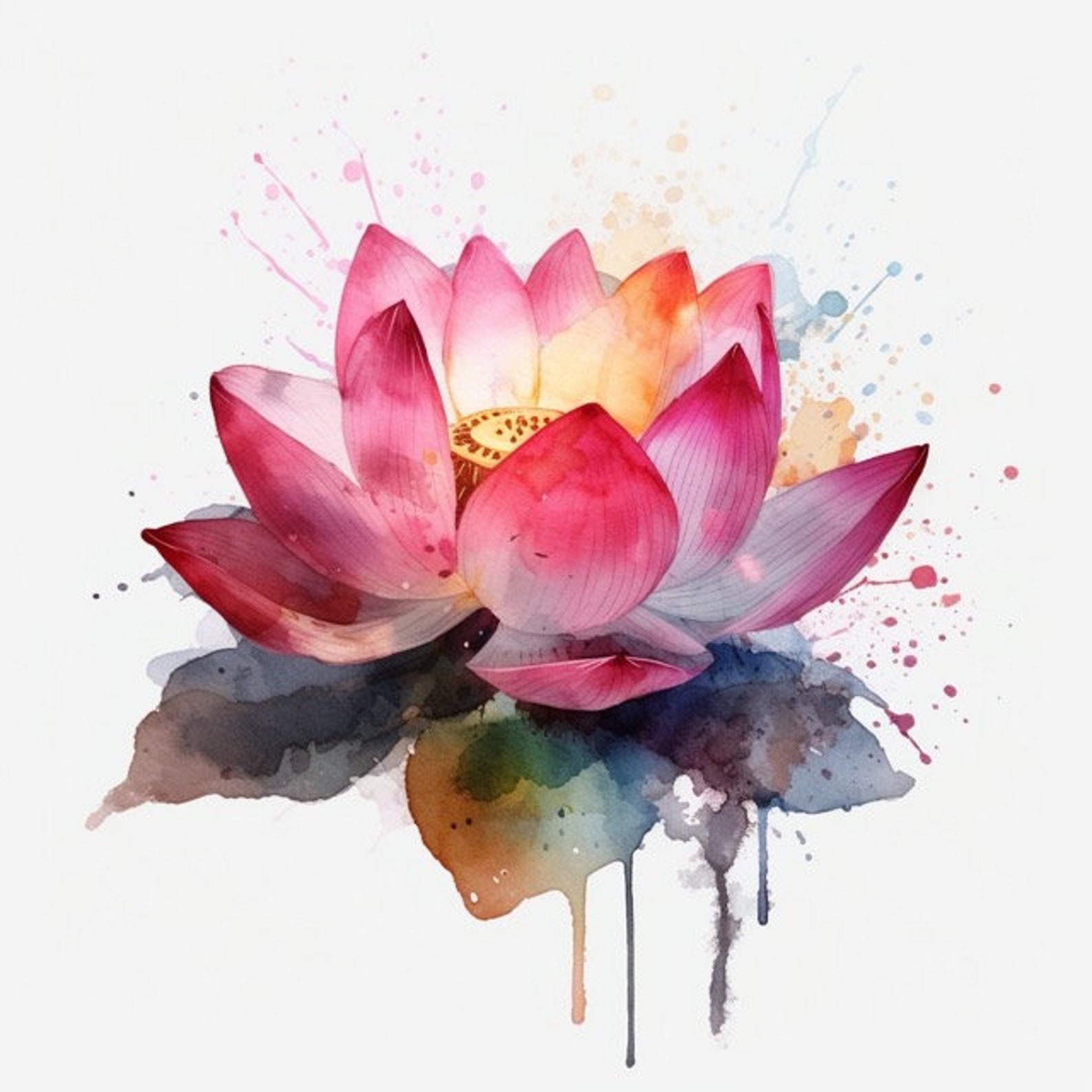 Lotus Flower Clipart Clip Art 8 PNG Format Instant Download for ...