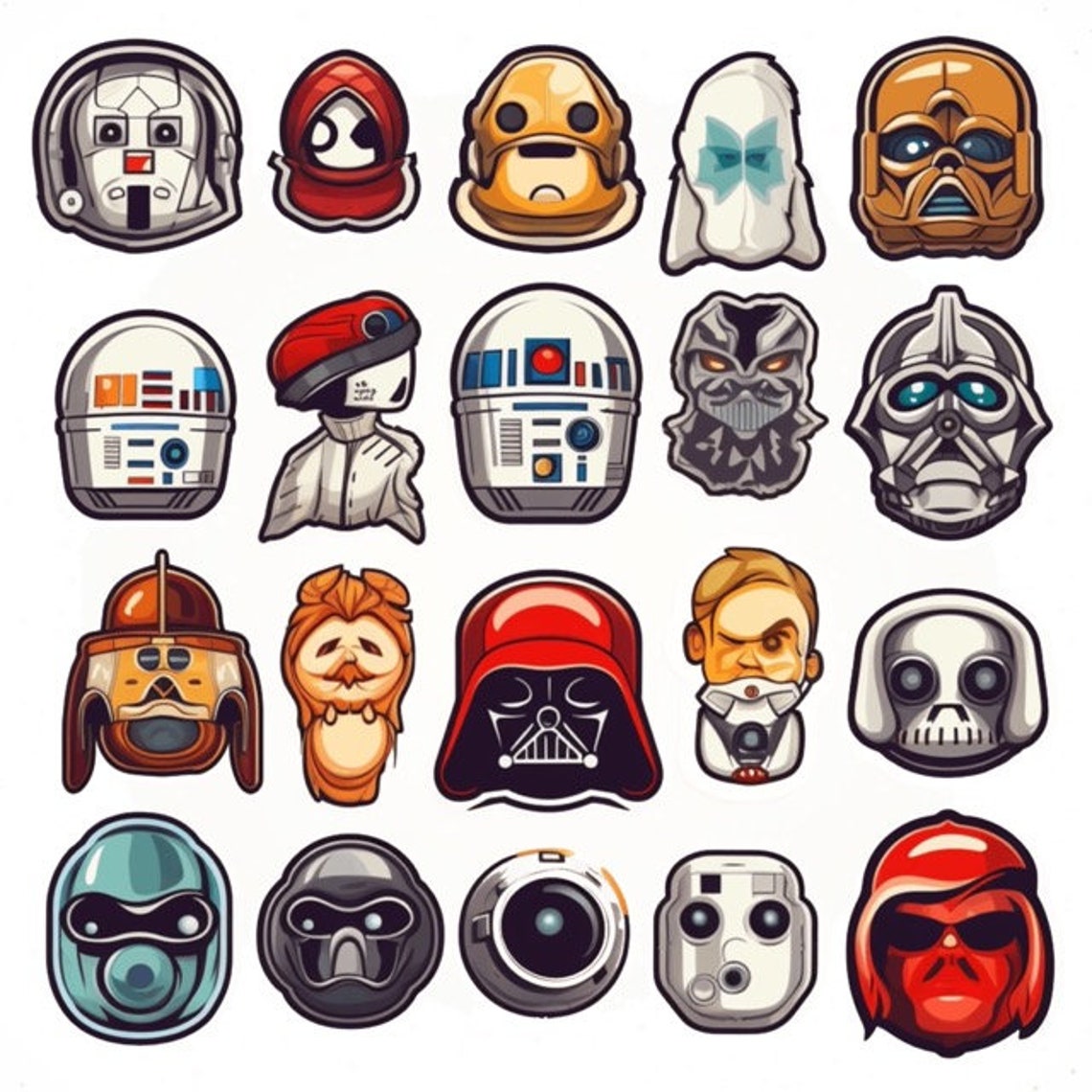 Star Wars Clipart Stickers 4 High Quality PNG Instant Download - Etsy