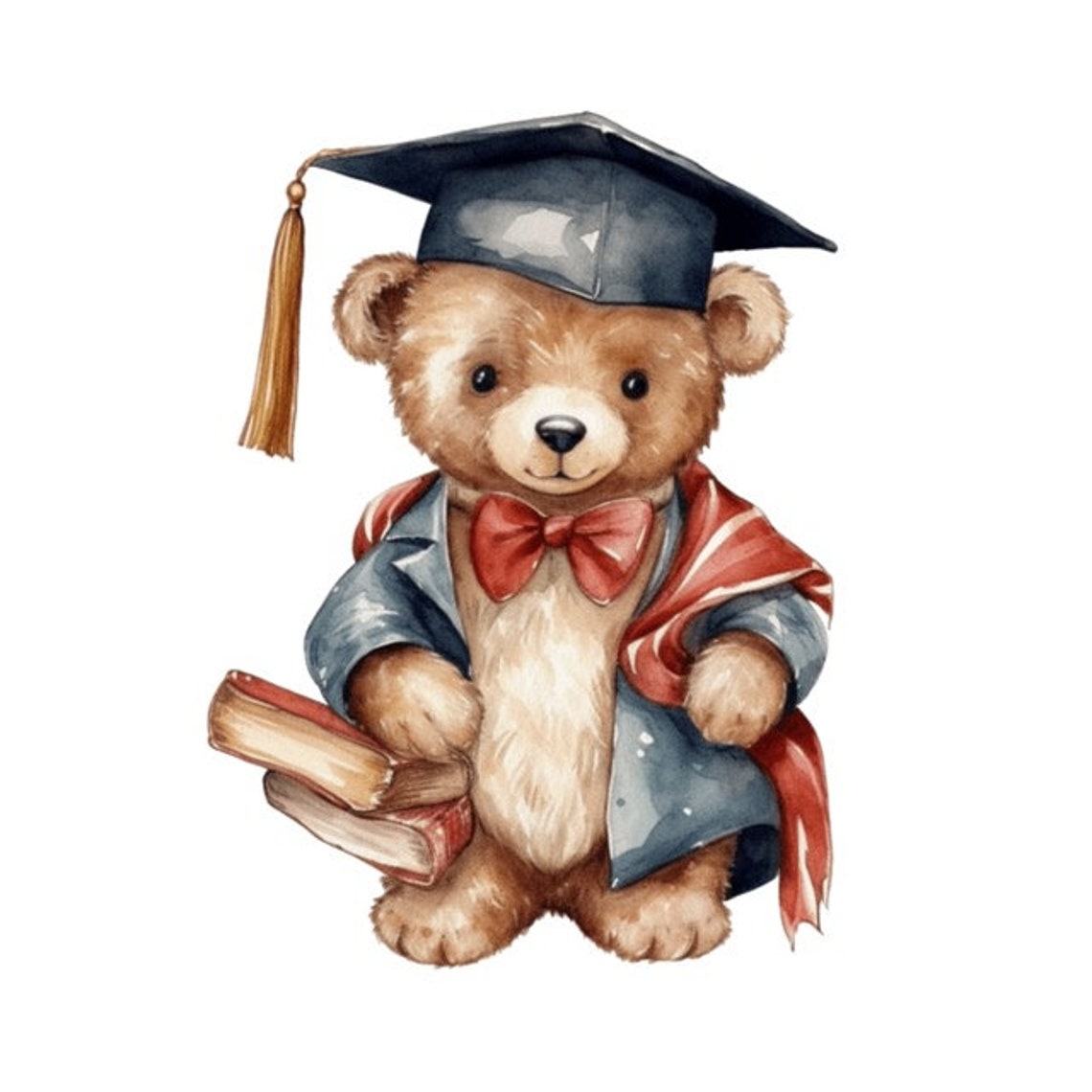 Graduation Teddy Bear Watercolor Clip Art 4 High Quality PNG Format ...