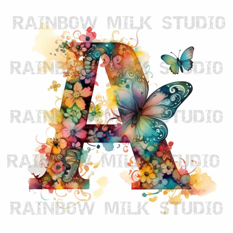 Butterfly Alphabet Letter A Initial Wall Decor Downloadable Fonts for ...