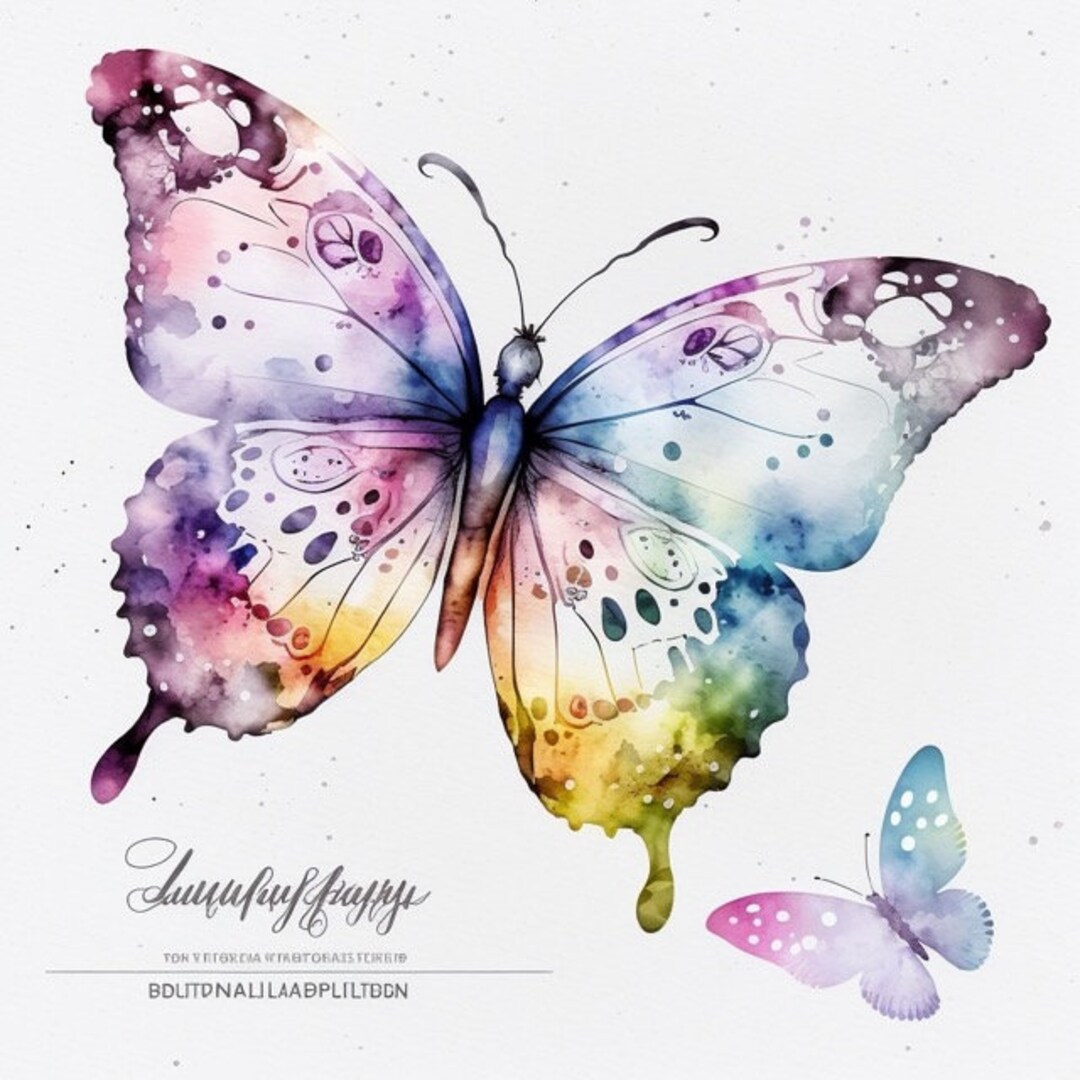 Butterfly Watercolor Clipart 8 High Quality JPG, Digital Download, Card ...
