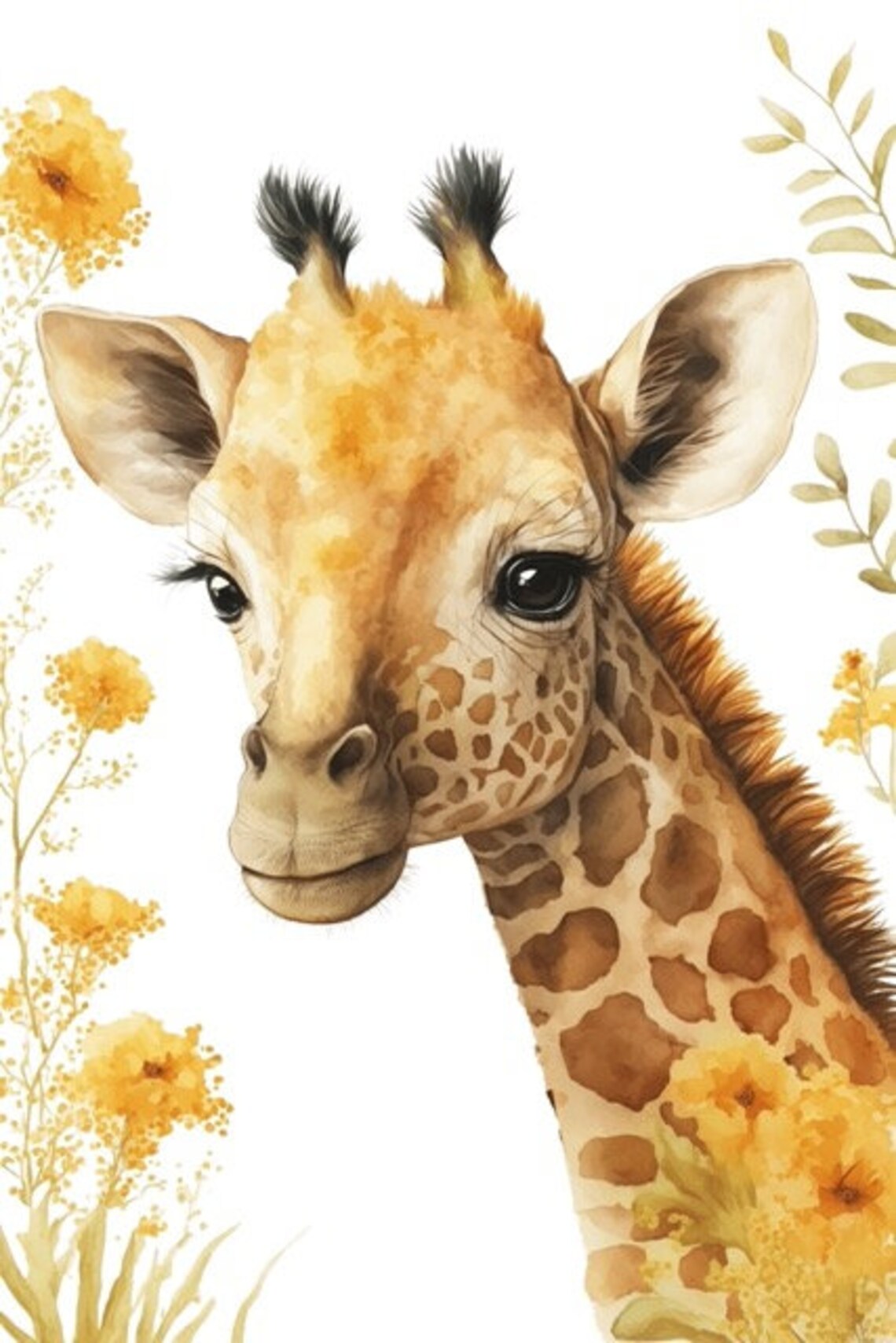 Safari Animals Giraffe Watercolor Clipart 4 High Quality PNG ...