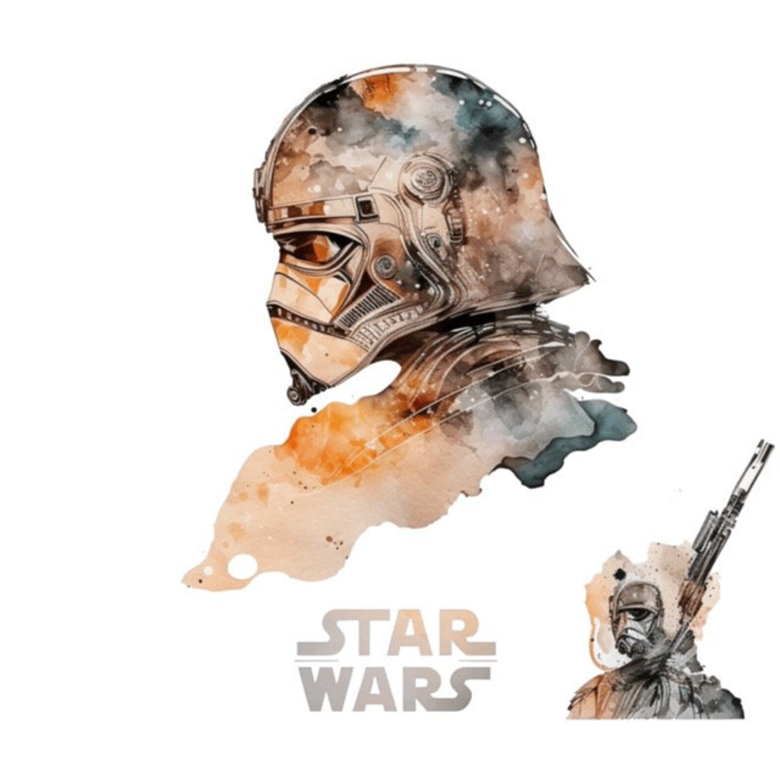 Star Wars Clipart Sublimation Graphics Watercolor Clip Art 4 High ...
