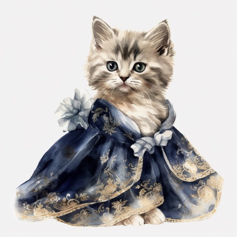 Baroque Kitten Cat Kitty Clipart 8 High Quality JPG, Digital Download ...