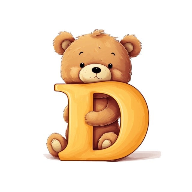 Letter "d" Teddy Bear Clipart 4 PNG Card Making Paper Crafts Collage ...