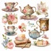 Tea Party Clipart 8 High Quality JPG Watercolor Art Digital Download ...