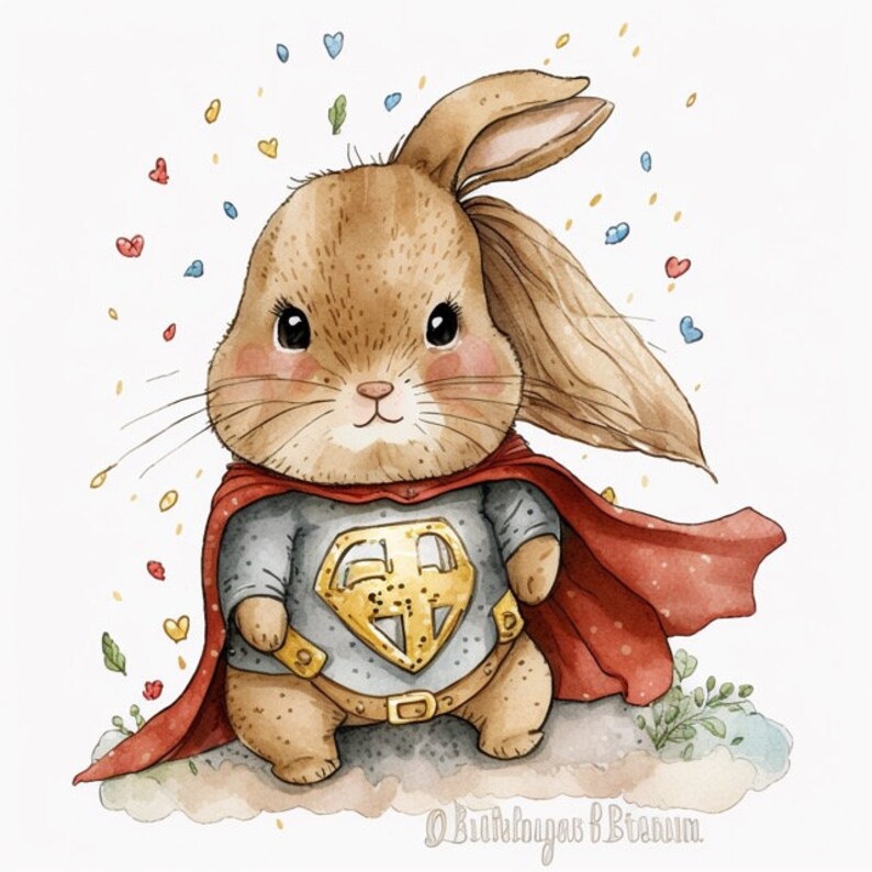 Super Hero Bunny Rabbit 4 PNG Format Instant Download for Commercial ...