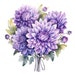 Purple Lilac Dahlia Flower Bouquet Sublimation Graphics Watercolor Clip ...