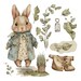 Renaissance Bunny Rabbit Clipart Sublimation Graphics Watercolor Clip ...