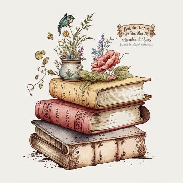 Antique Books Clipart Clip Art 8 PNG Format Instant Download for ...