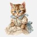 Rococo Kitty Cat Kitten Watercolor Clipart 8 High Quality JPG Digital ...