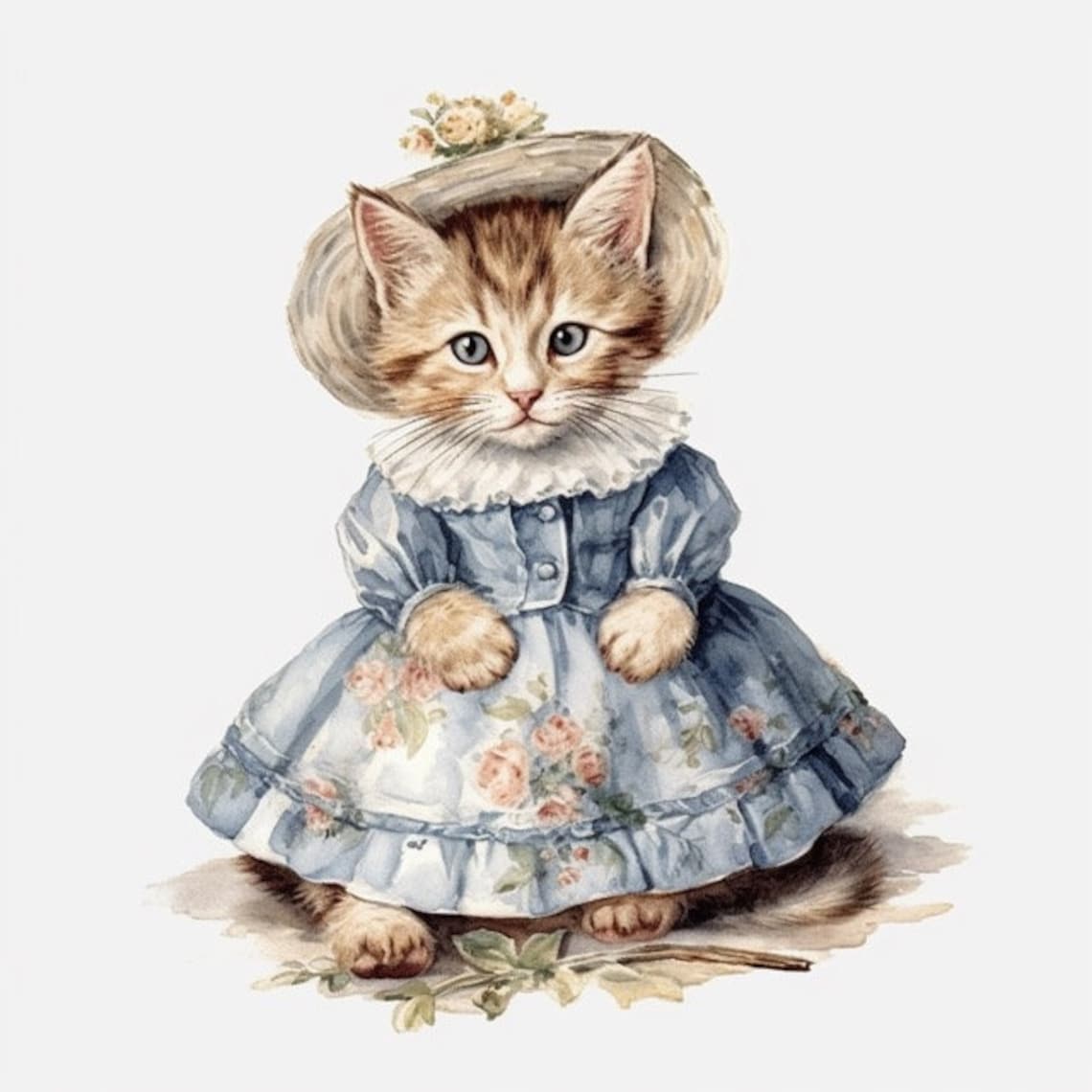 Kitty Cat Kitten Watercolor Clipart 8 High Quality JPG Watercolor Art ...