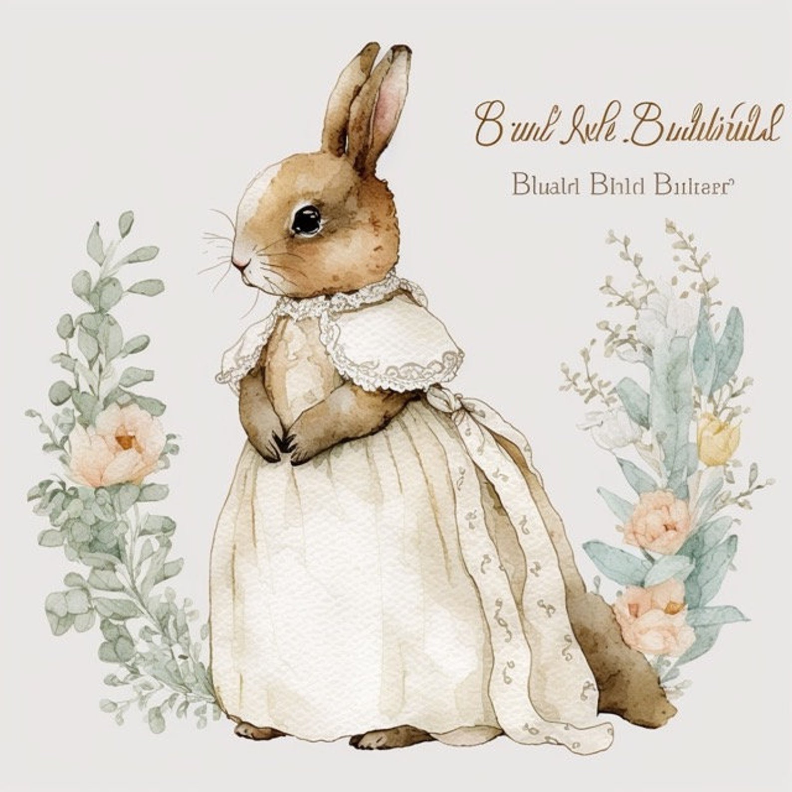 Bunny Rabbit Bride Wedding Clipart 8 High Quality JPG Digital - Etsy